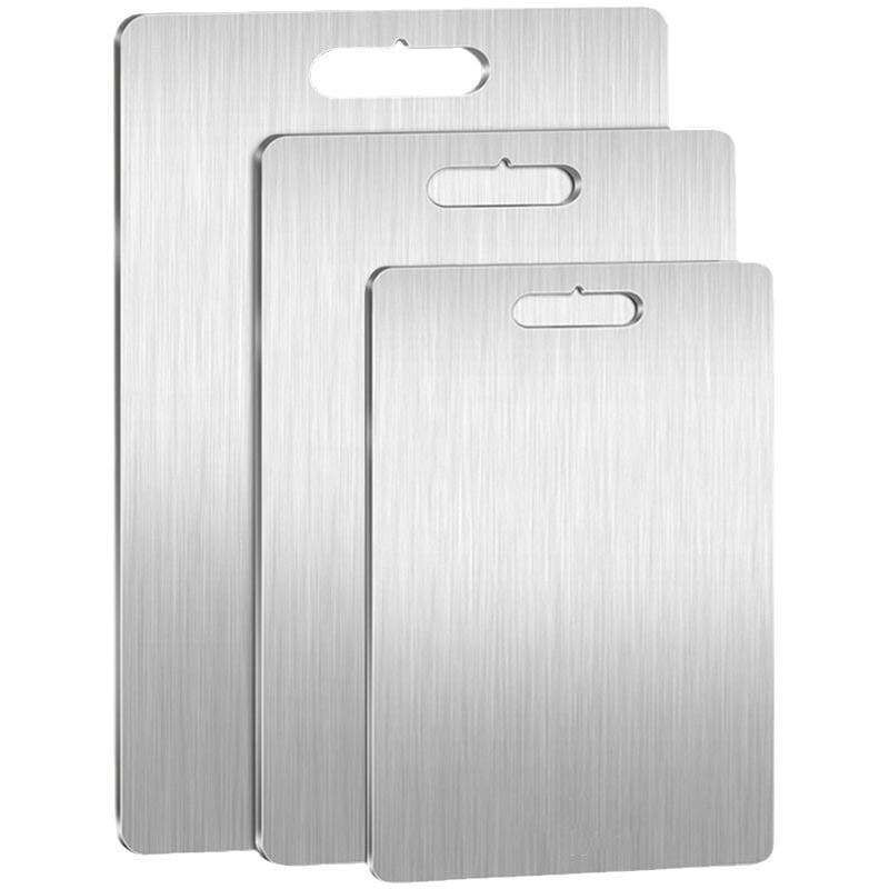 Lot de 3 planches à découper en acier inoxydable,planche à découper ...