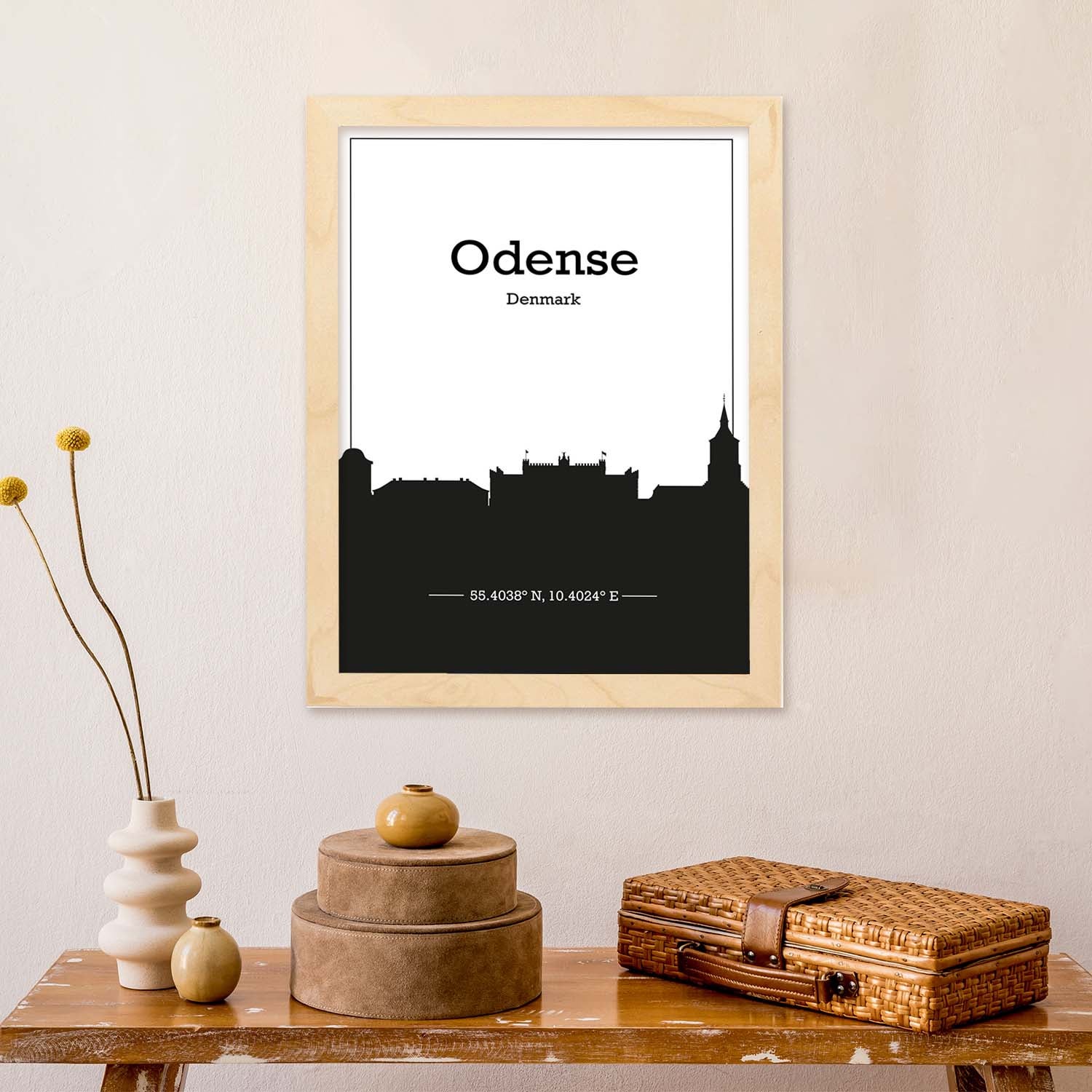 Poster Con Mapa De Odense Dinamarca. Láminas Con Skyline De Ciudades ...