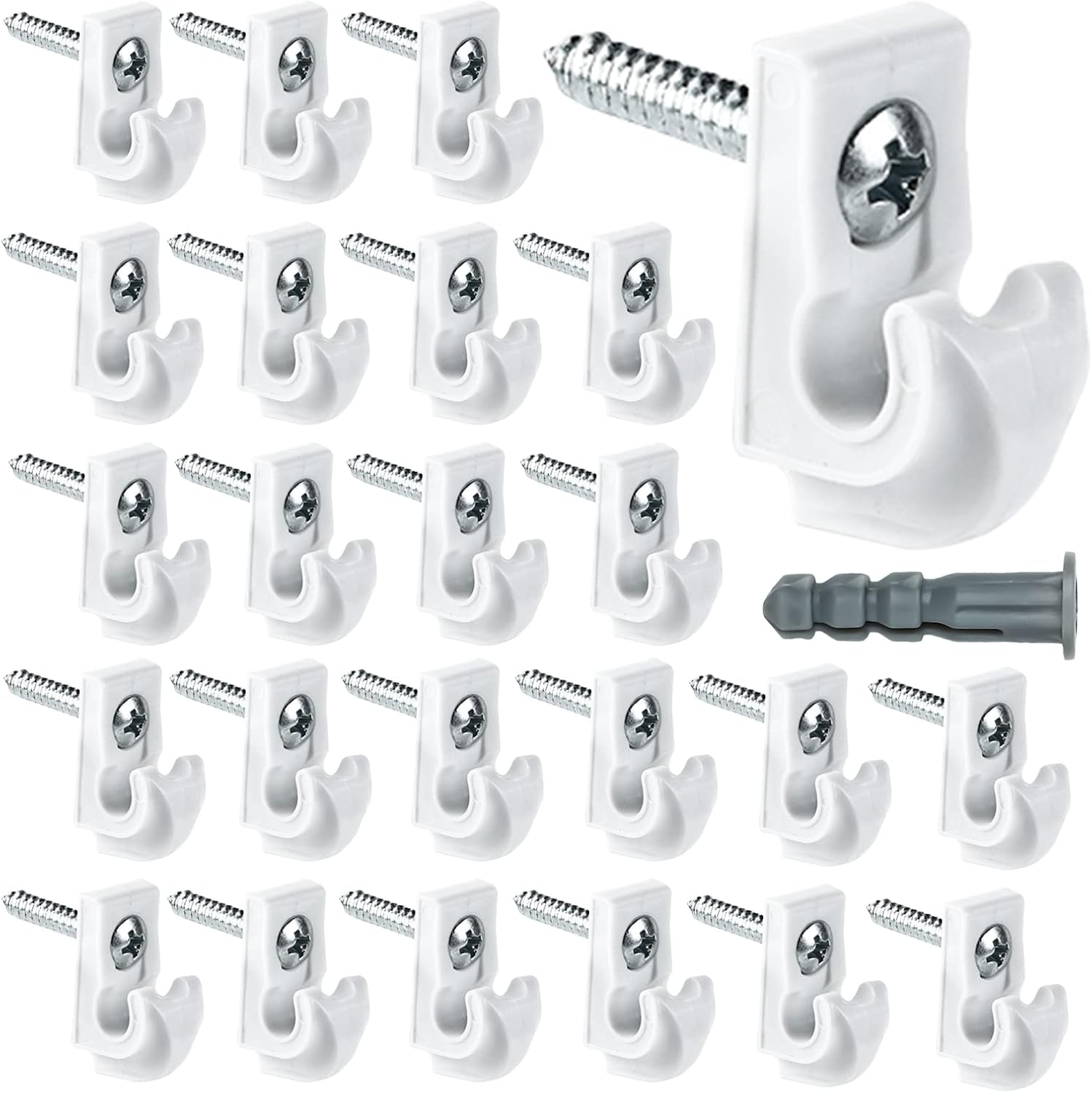 24 ganchos para tiras de luces LED, adecuados para estantes de armarios ...
