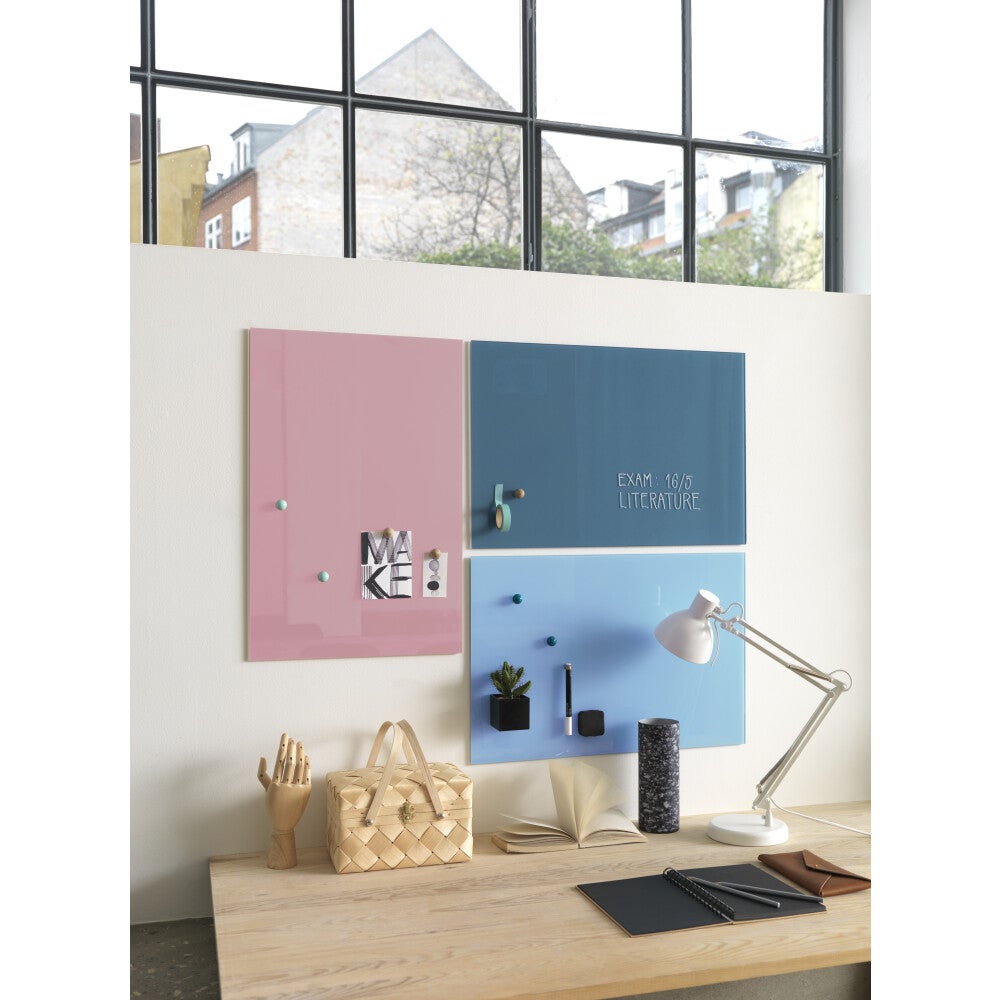 NAGA CLASSIC - Tableau magnétique en verre - 40 x 60 cm - Bleu jeans ...