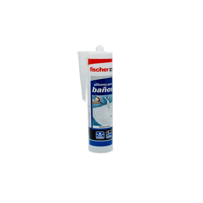 Silicona sanitarios transparente 300ml 20818 fischer | Leroy Merlin