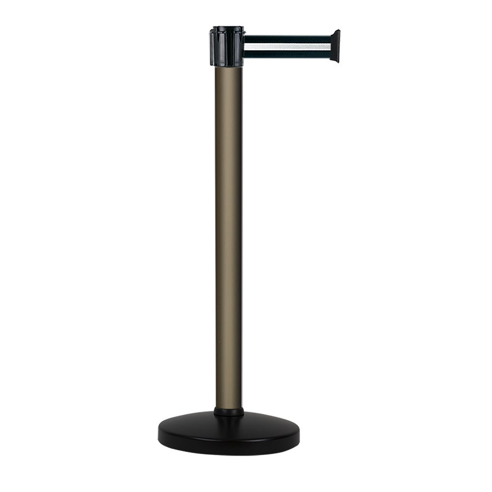 Poteau Alu Bronze à sangle Noir/Argent 3m x 50mm sur socle portable ...