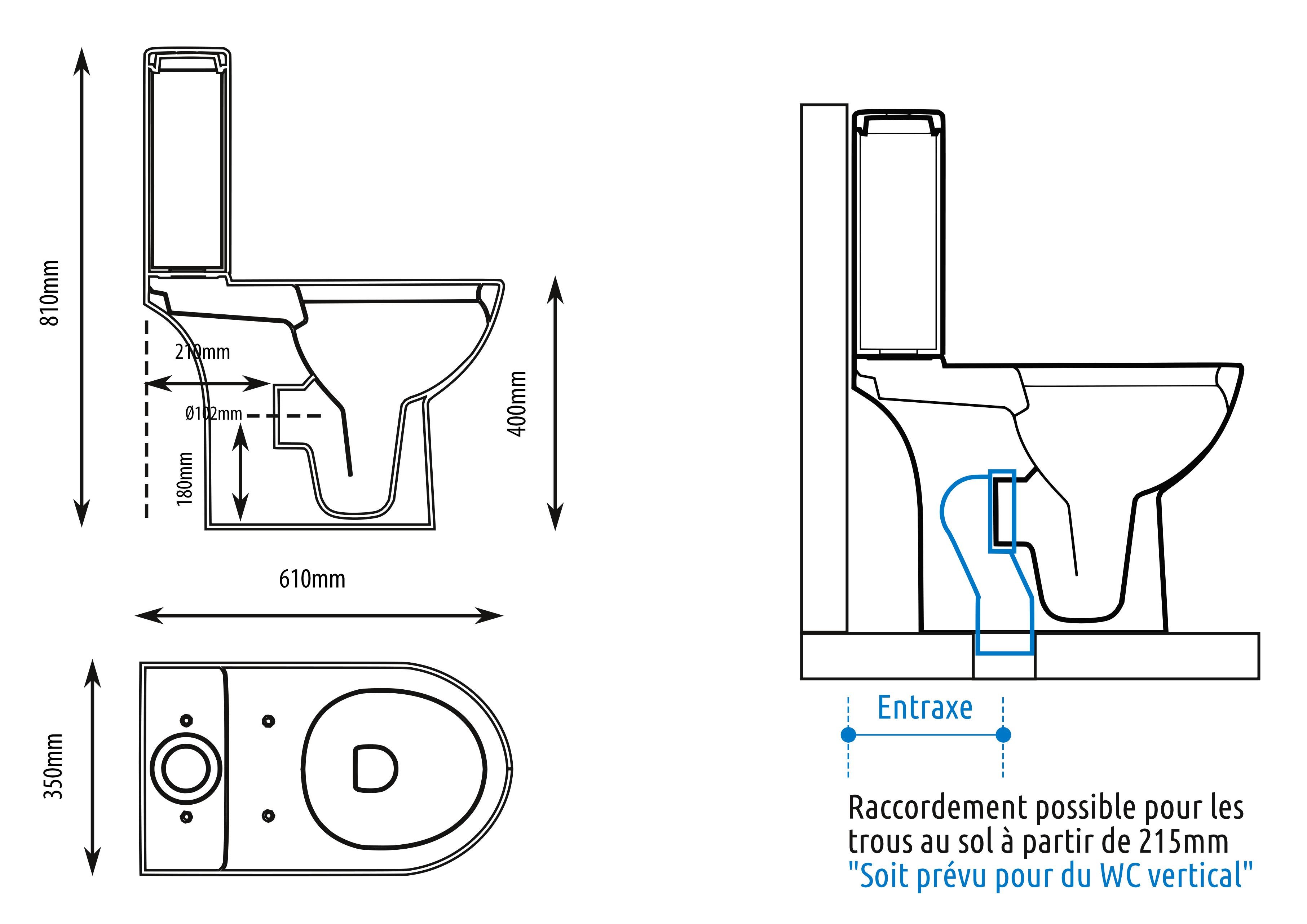 Pack wc rimless Trium sortie verticale / vario | Leroy Merlin