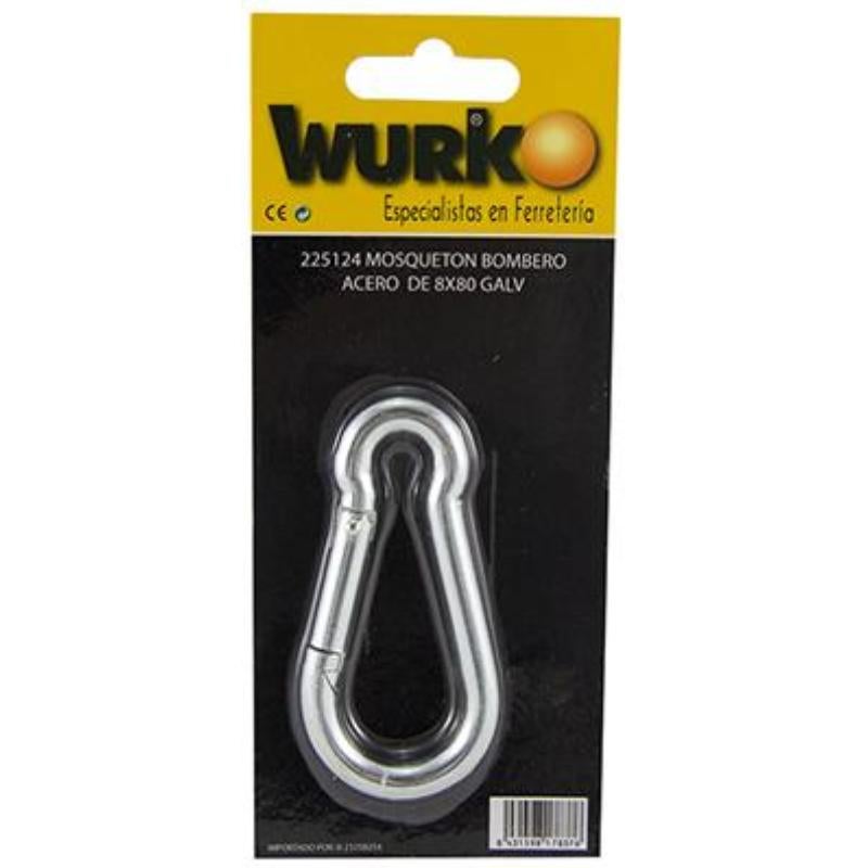 MOSQUETON BOMBERO 9x90 MM ACERO BLISTER | Leroy Merlin