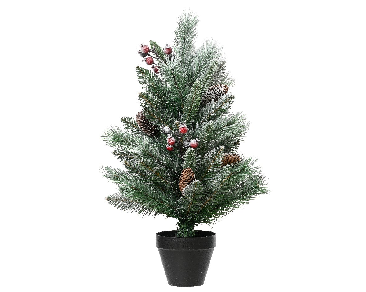 Mini árbol con bayas y piñas 42x60 cm | Leroy Merlin