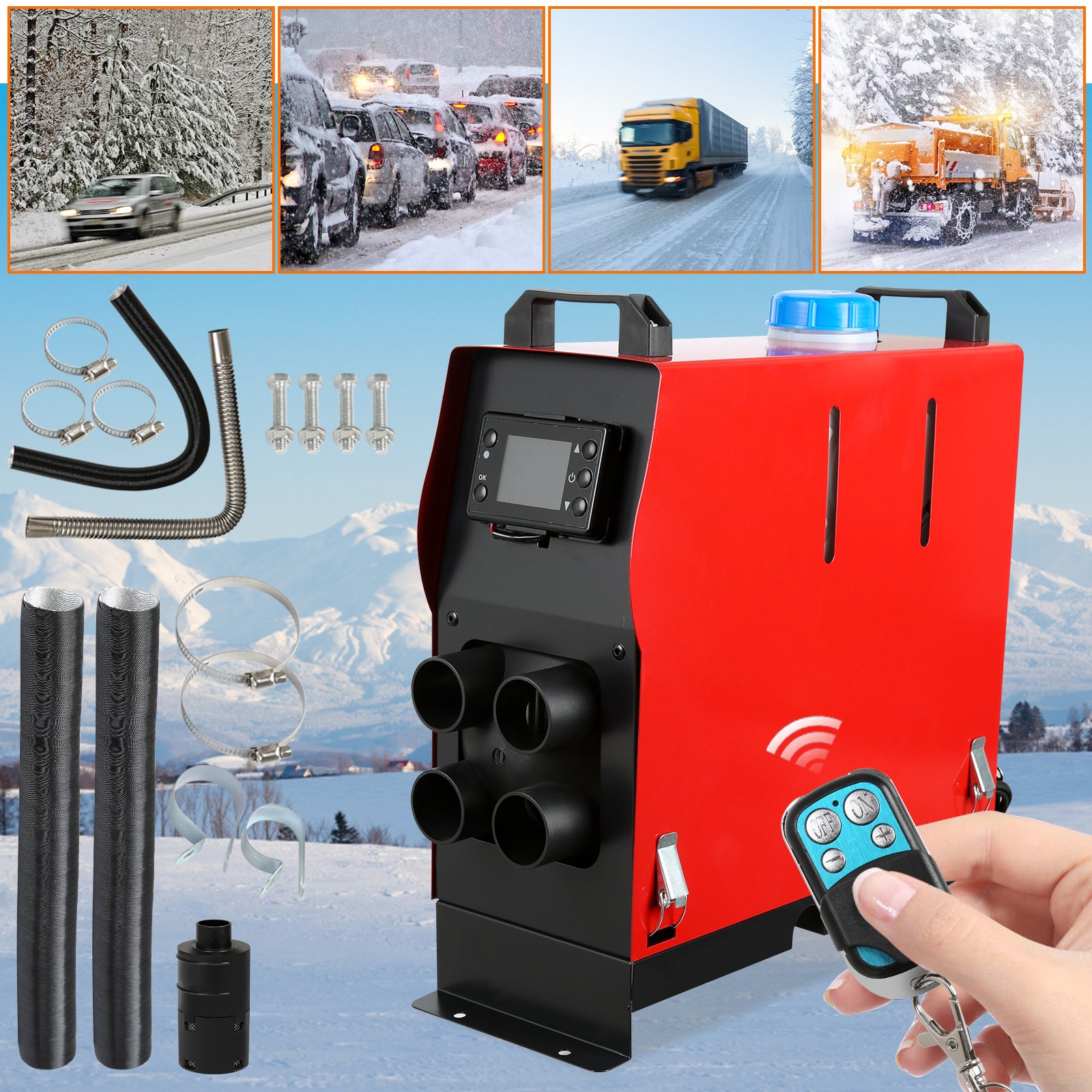 Chauffage diesel portable 12V 8KW, chauffage à air avec télécommande ...