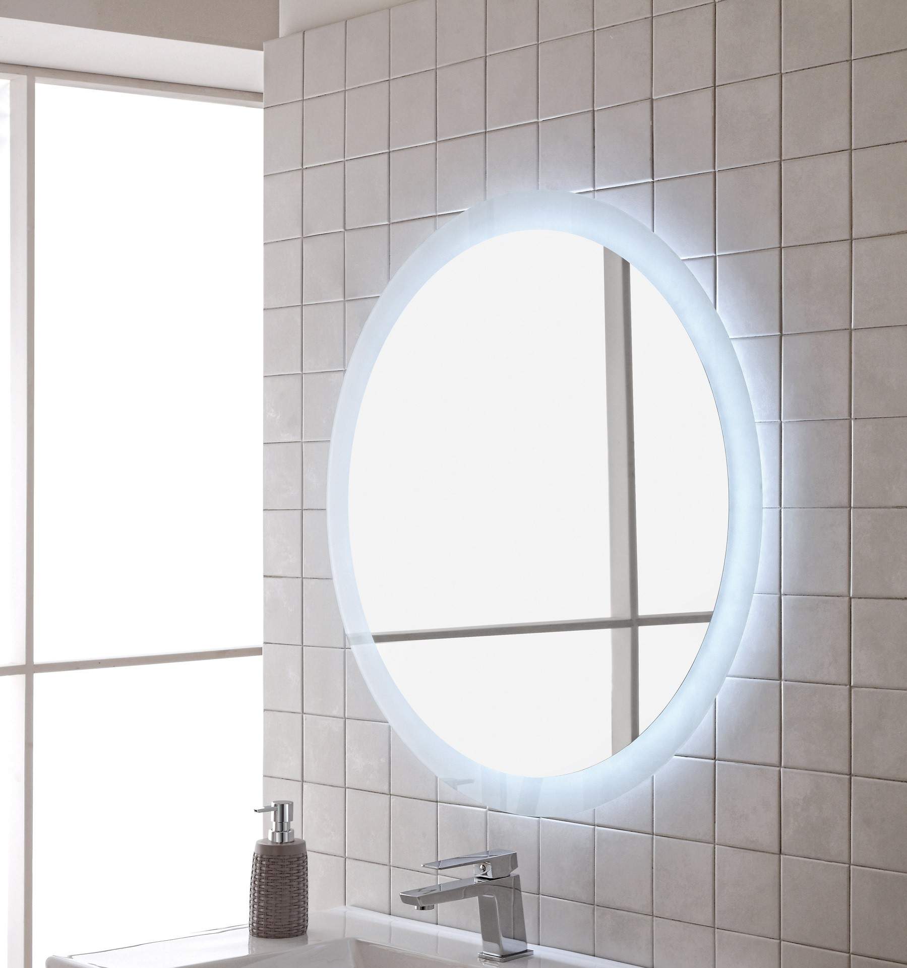 Espejo de baño redondo con iluminación Feridras 178046 - Espejo | Leroy ...