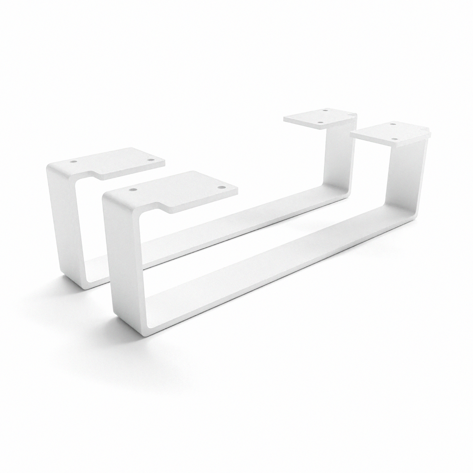 Pieds de meuble LUXEMBURG - 10 cm de haut, 35 cm de profondeur, blanc ...