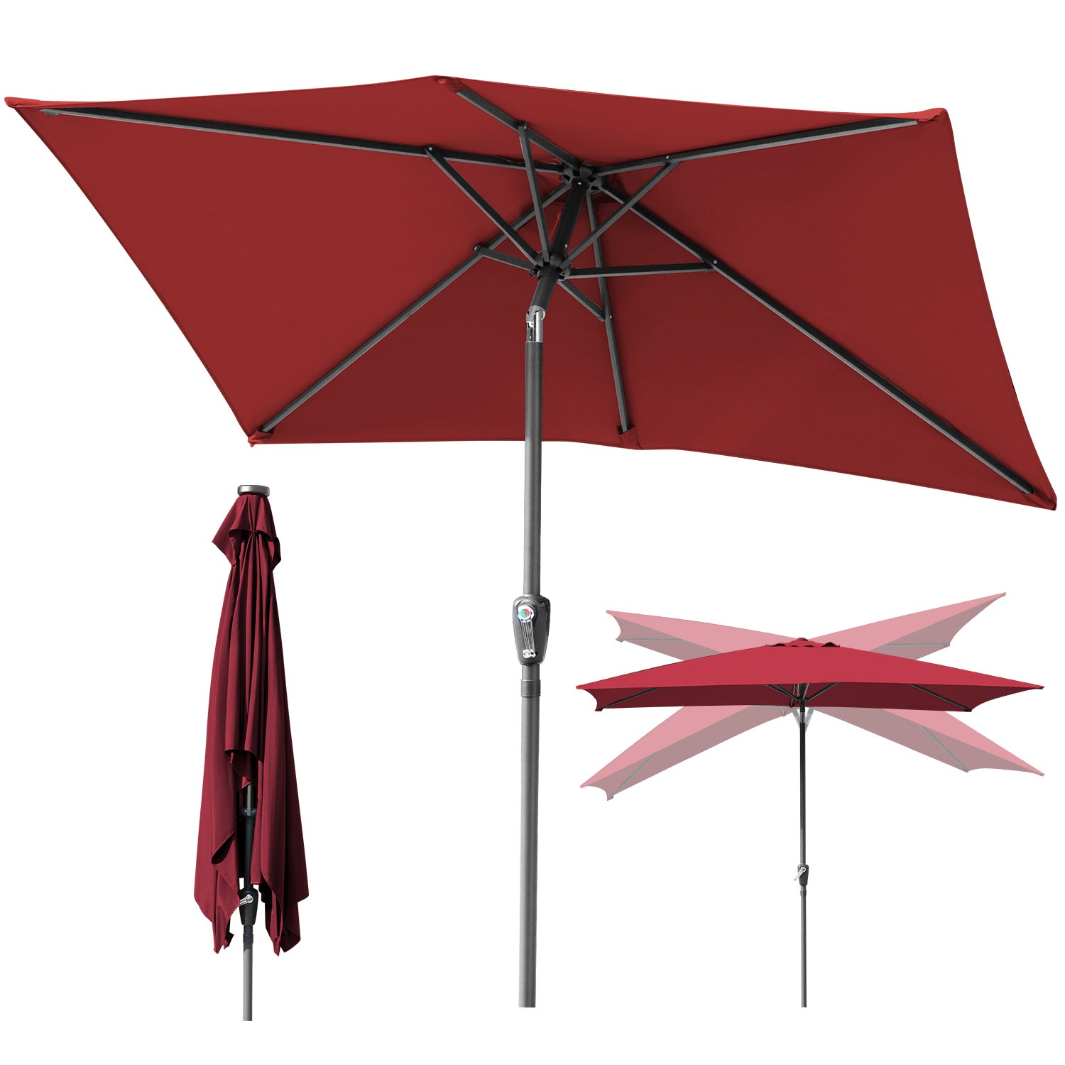 Parasol Droit balcon avec protection UV et fonction inclinable ...