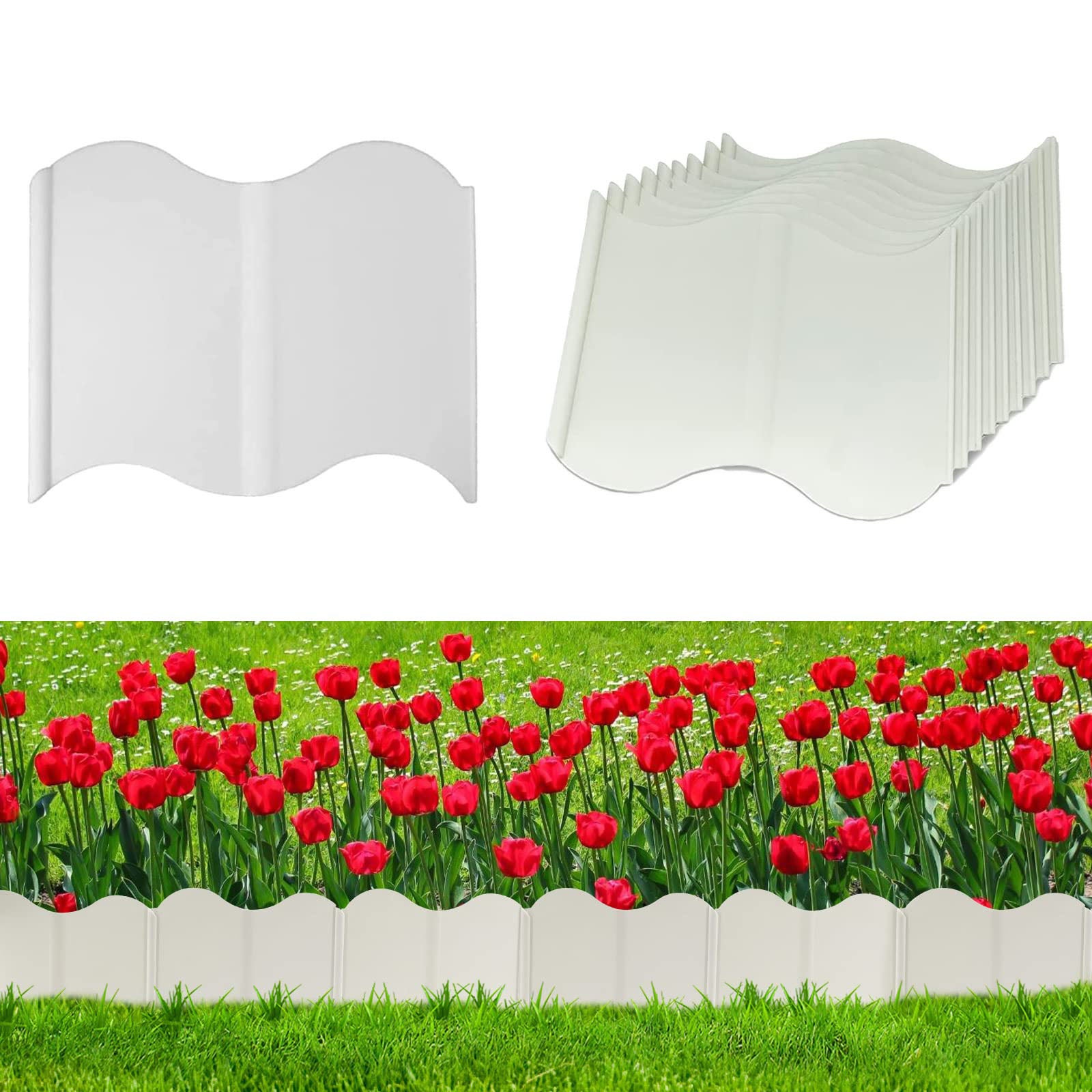 Lot de 20 bordures de jardin flexibles et emboîtables, bordure ...