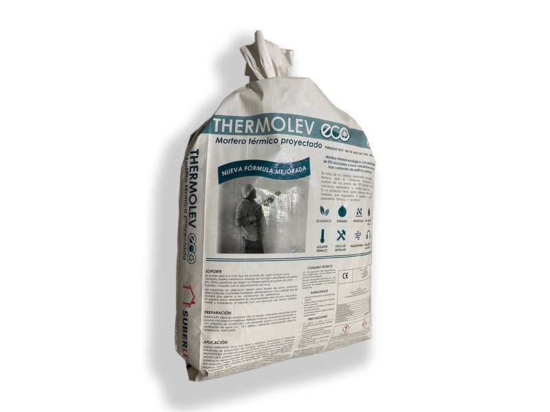 Mortero Térmico Ecológico THERMOLEV ECO SATE SUBERLEV Aislante Natural Interior Exterior ...