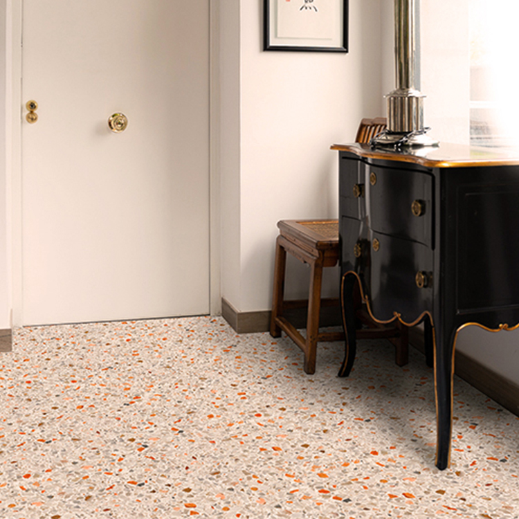 Revêtement Sol Vinyle PVC Terrazo - Orange - 1000 x 4000 mm | Leroy Merlin