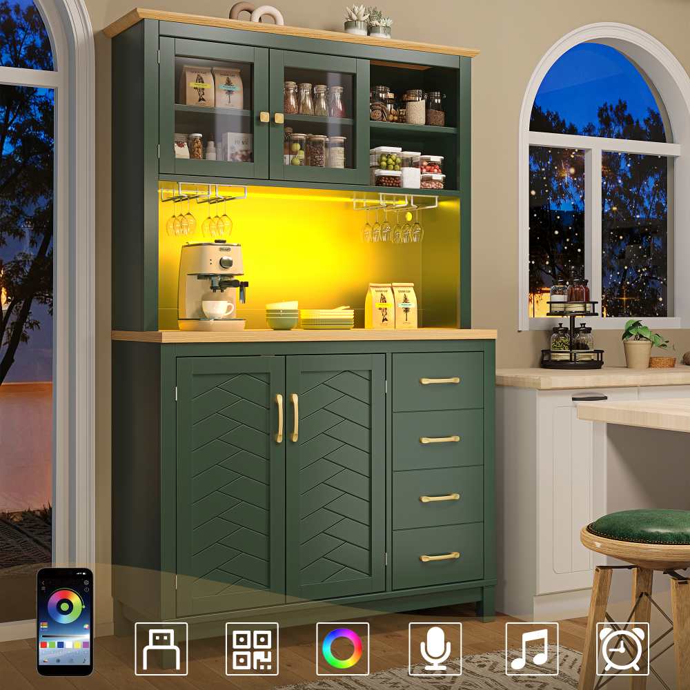 Mueble buffet de almacenamiento cocina 105,5x40x180cm, estilo rústico ...