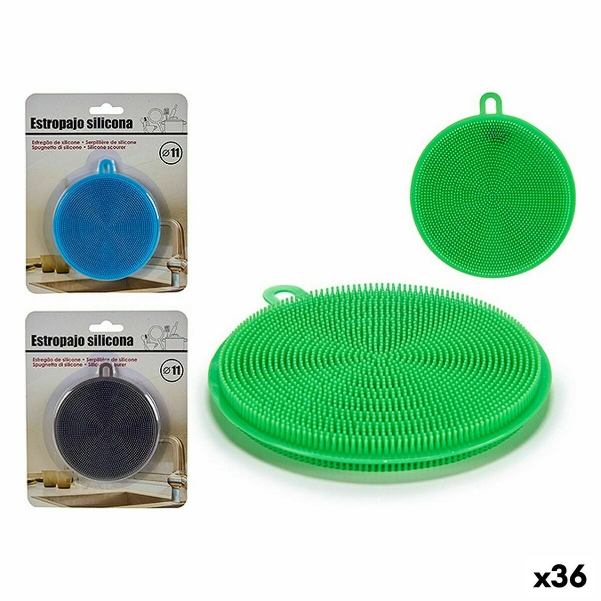 Tampon à récurer Silicone 12,5 x 1,2 x 11 cm (36 Unités) | Leroy Merlin