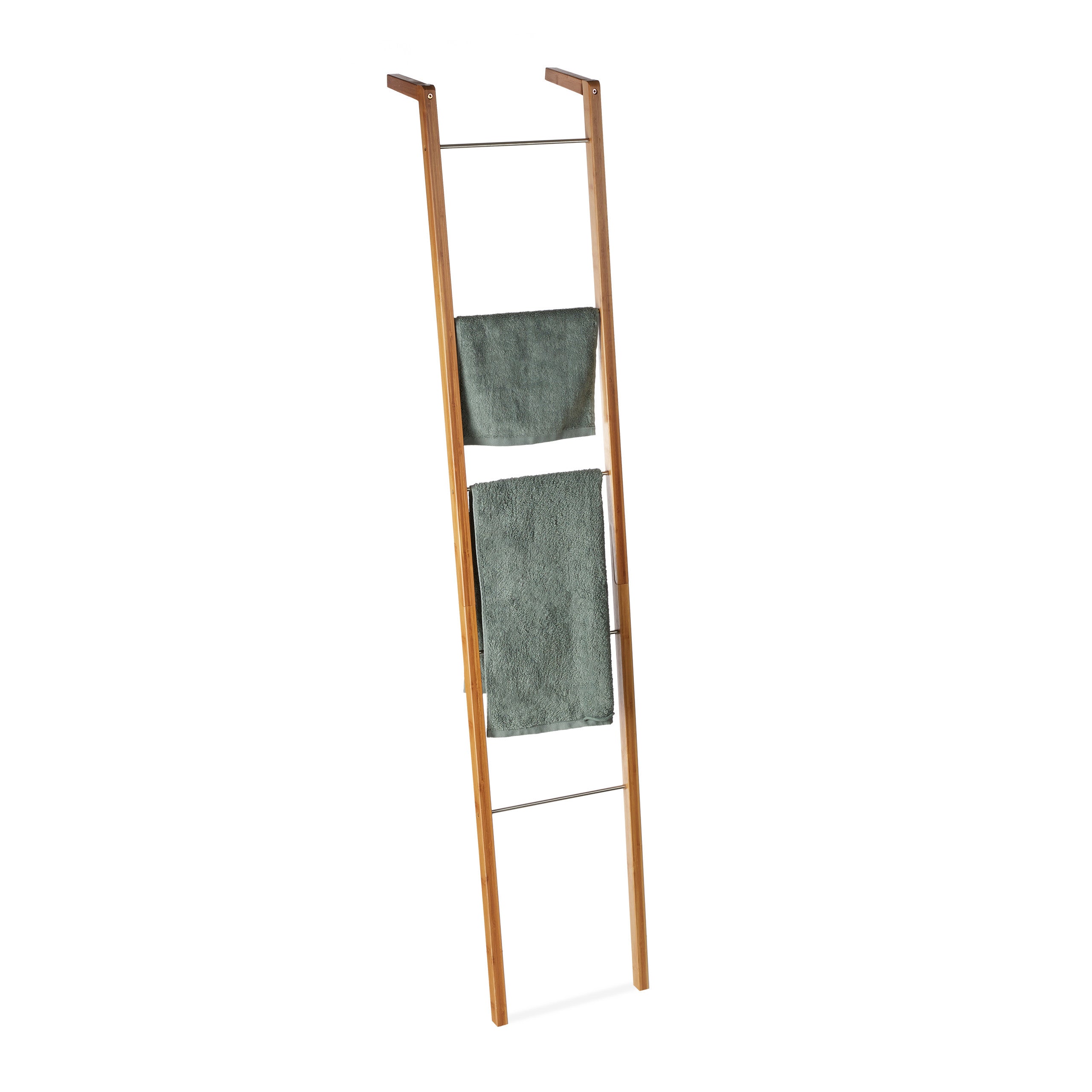 Relaxdays Porte-serviettes bambou, Échelle escalier sur pied, 5 barres ...