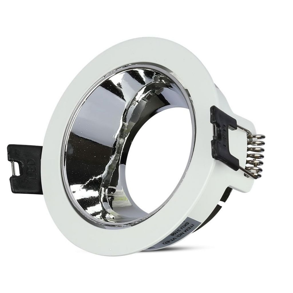 Spot rond encastré GU10 LED blanc avec support pivotant chromé | Leroy ...