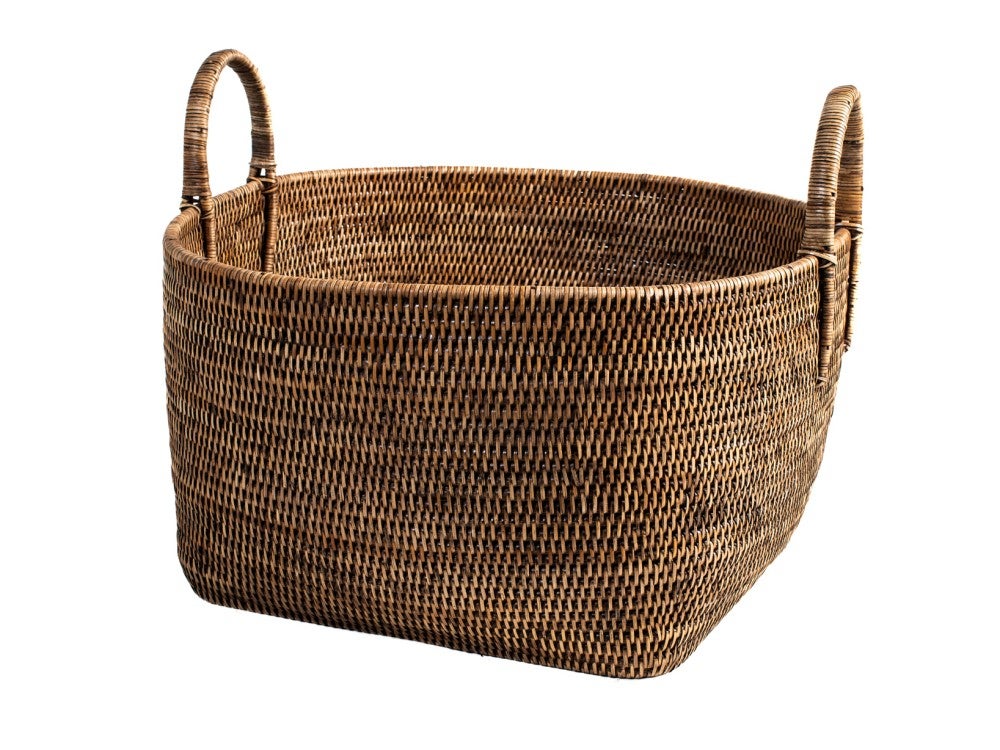 Panier en rotin avec anses de forme ronde 49X28H cm. | Leroy Merlin