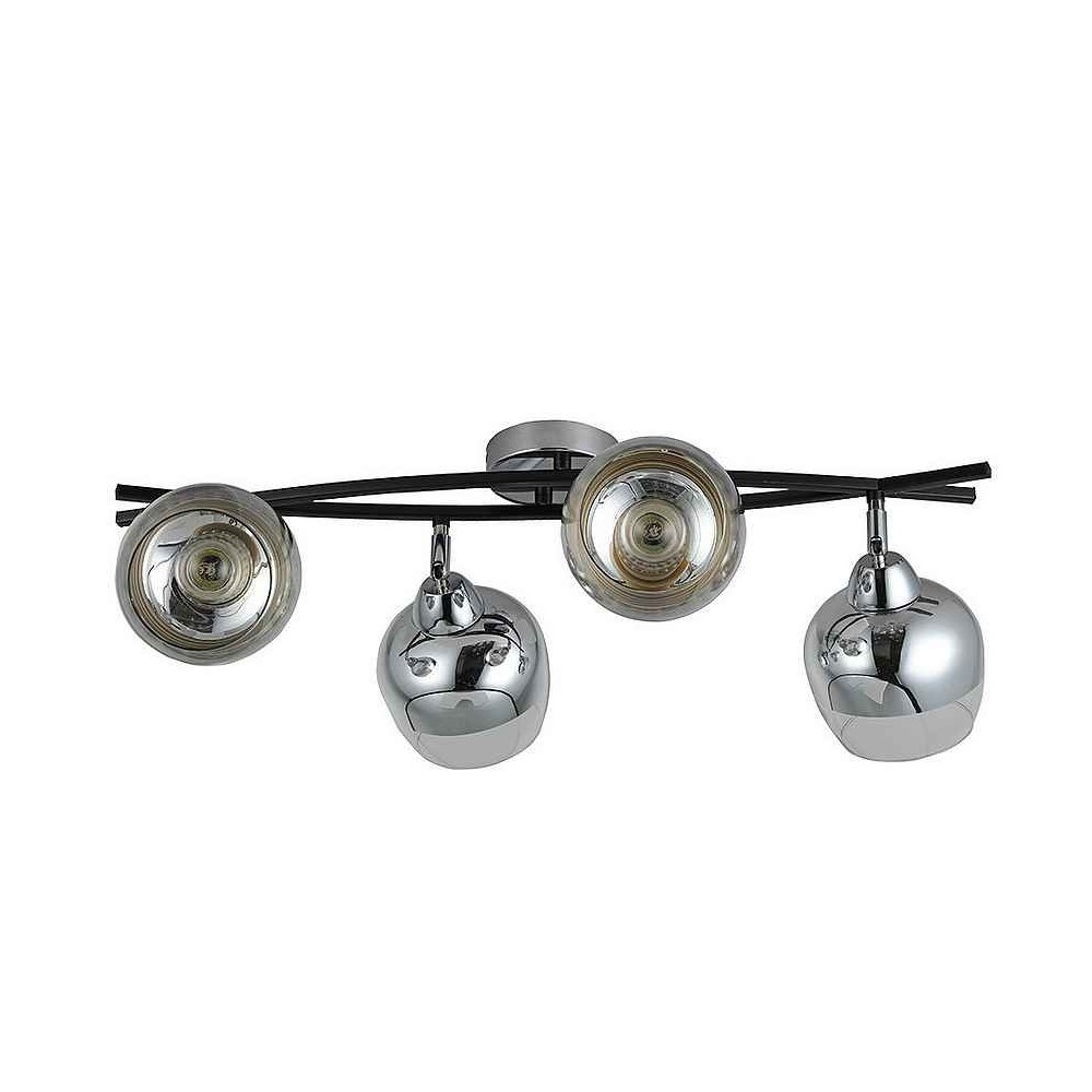 Plafon bande modèle DENALI chrome 4 projecteurs FABRILAMP | Leroy Merlin