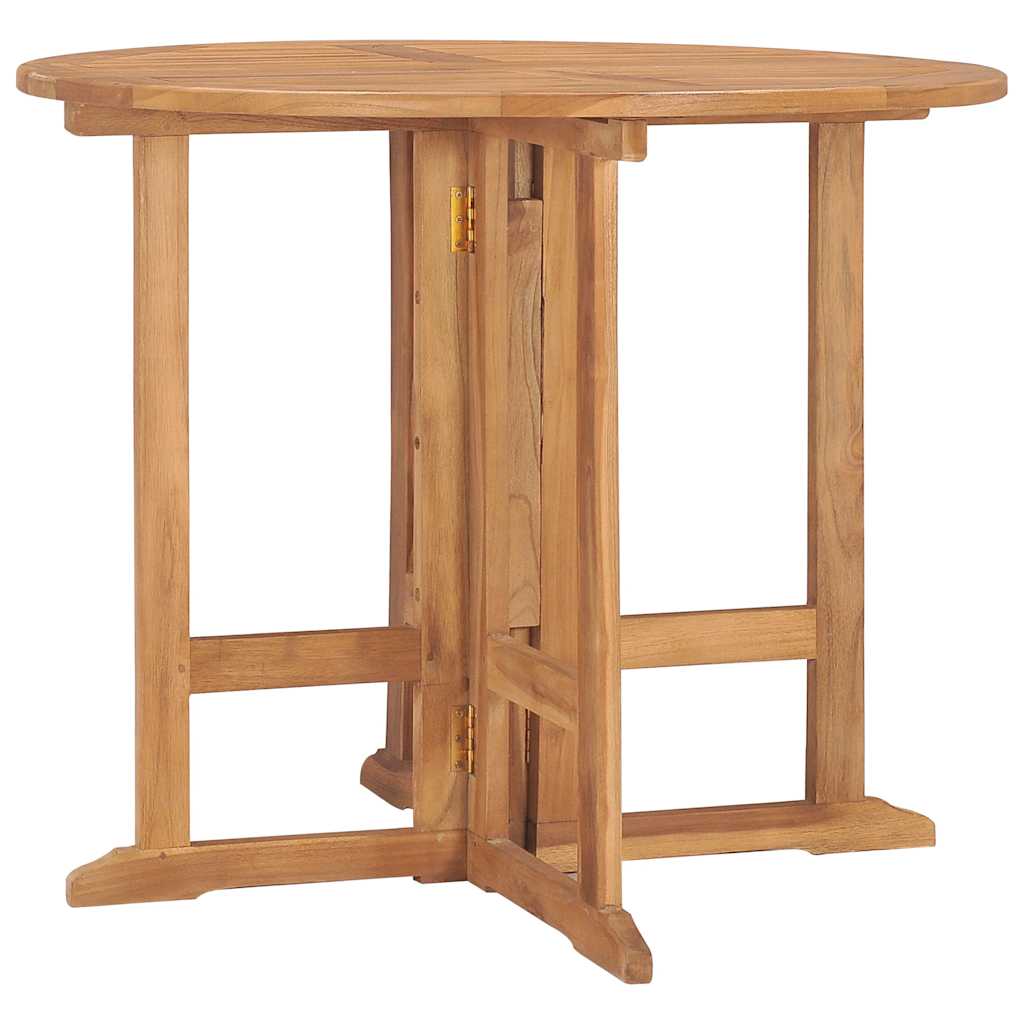 Table à dîner pliable de Ø90x75 cm Bois de teck solide | Leroy Merlin