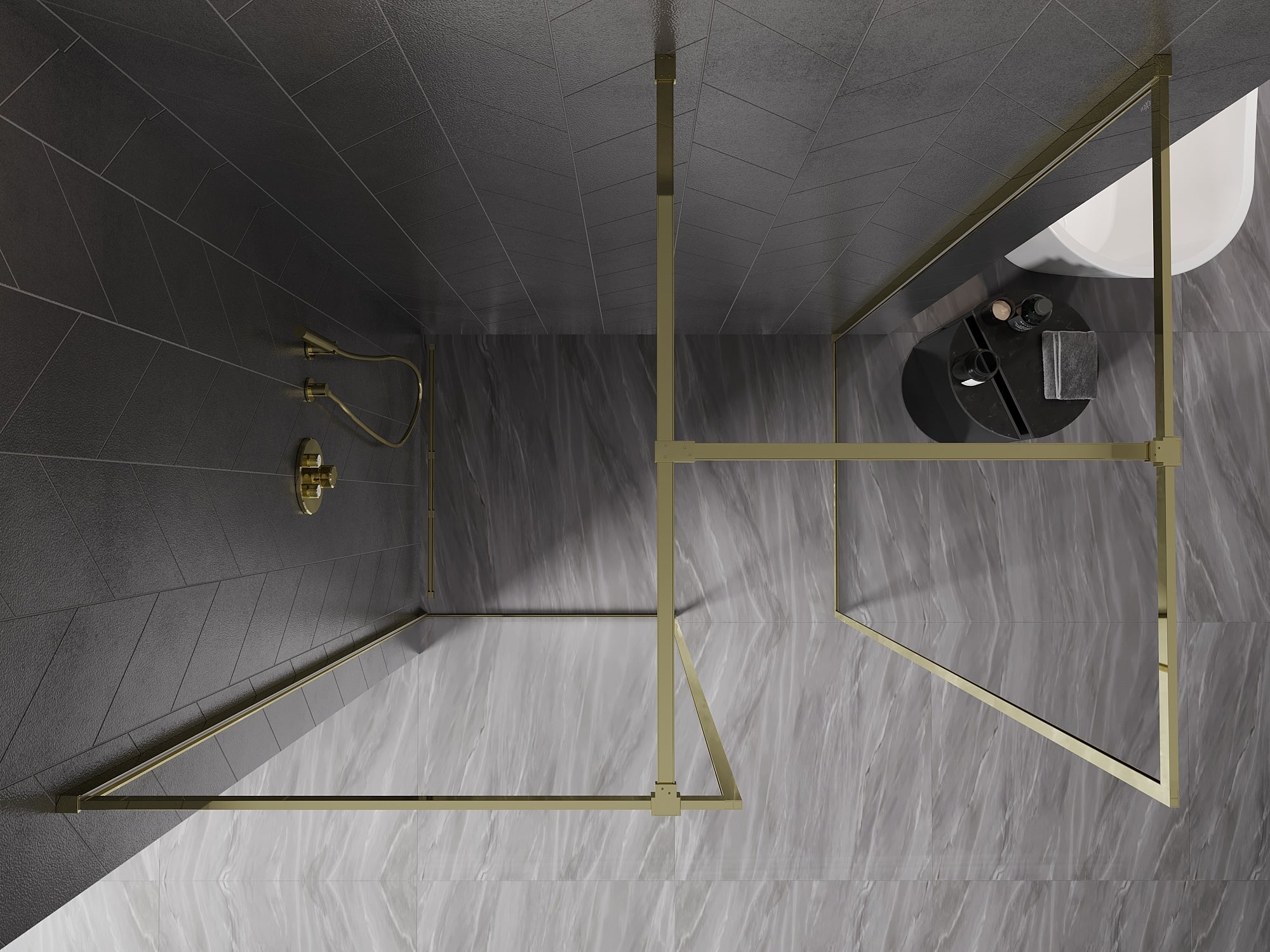 Mexen Kioto-F panel de ducha Walk-in con marco 180 x 100 cm ...