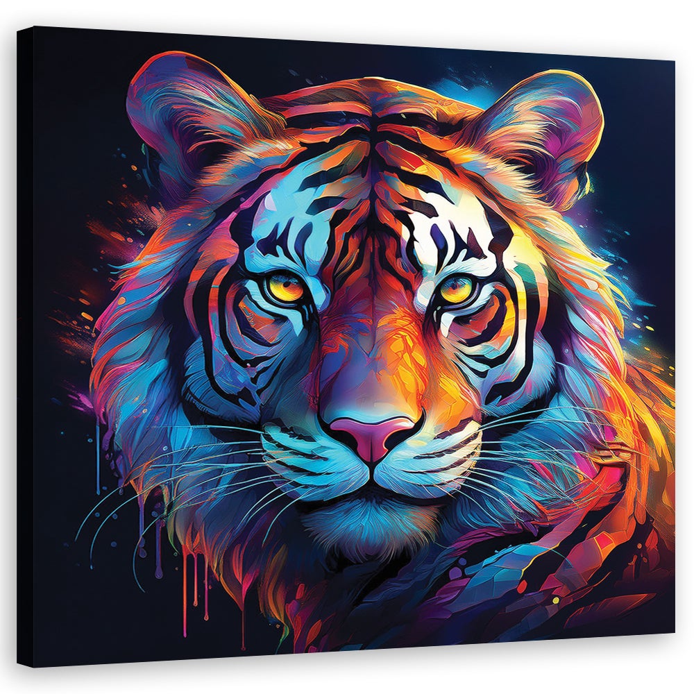 Tableau sur toile, Tigre Pop Art Couleur 30x30 | Leroy Merlin