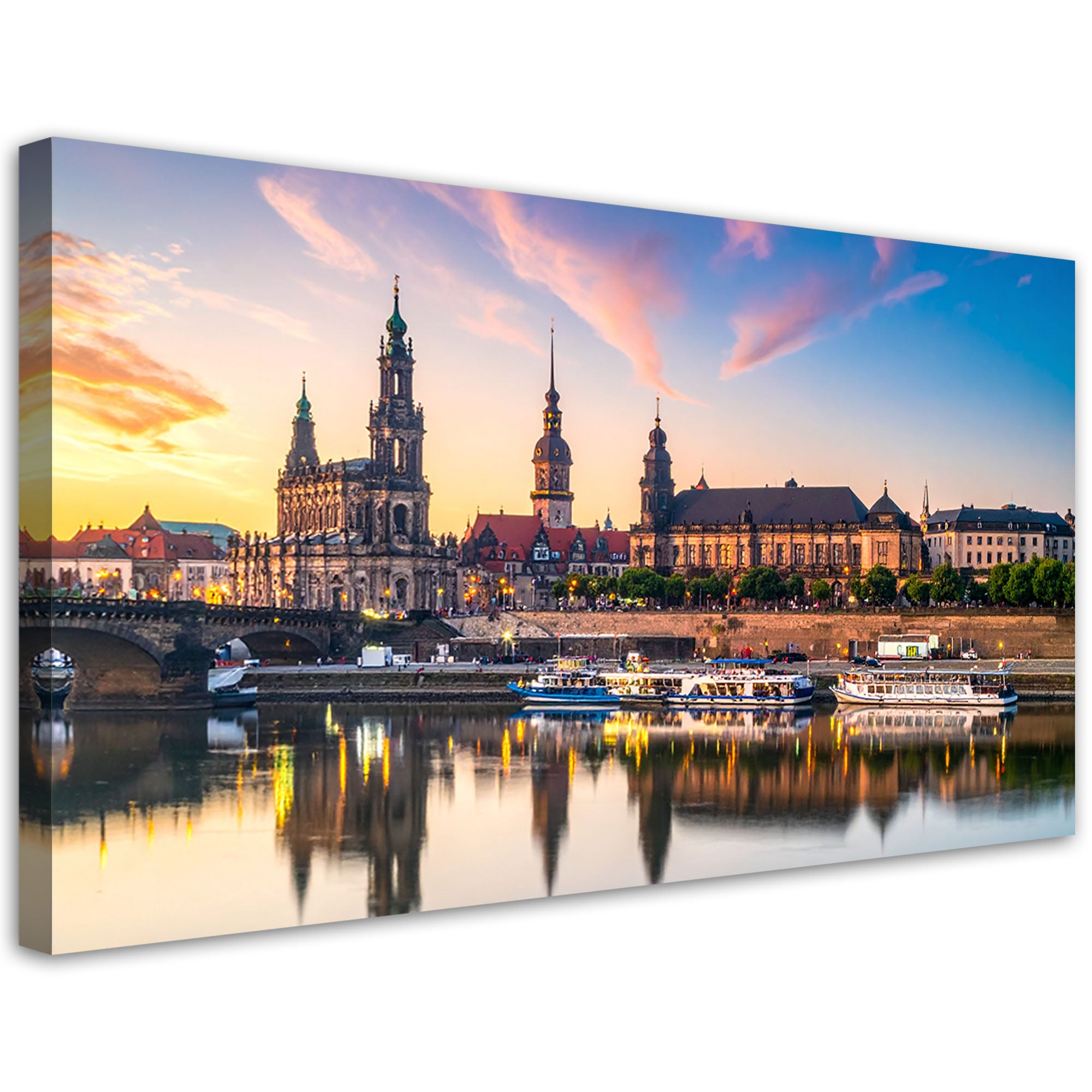 Tableau Moderne, Paysage de la ville de Dresde en Allemagne 120x60 ...