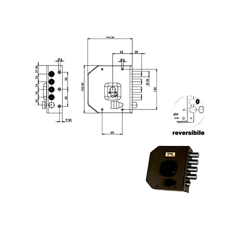 Cerradura de seguridad simple con cilindro derecho G452 Moia | Leroy Merlin