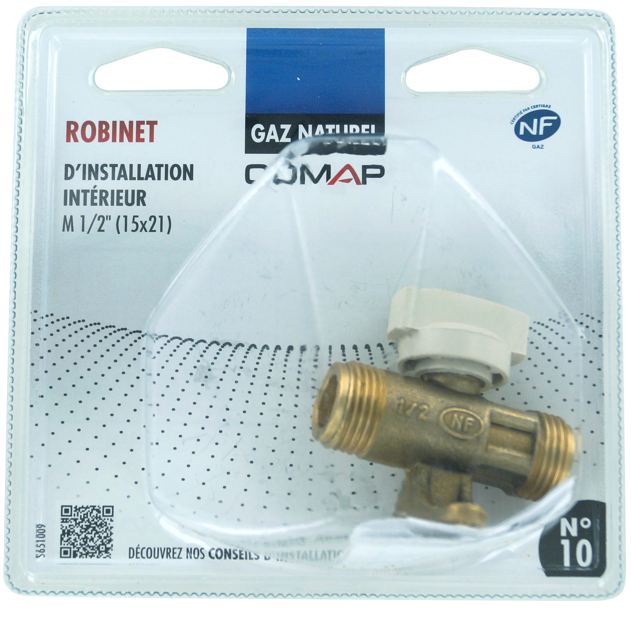 COMAP Robinet d'installation intérieur gaz naturel - Gaz de ville - M1 ...