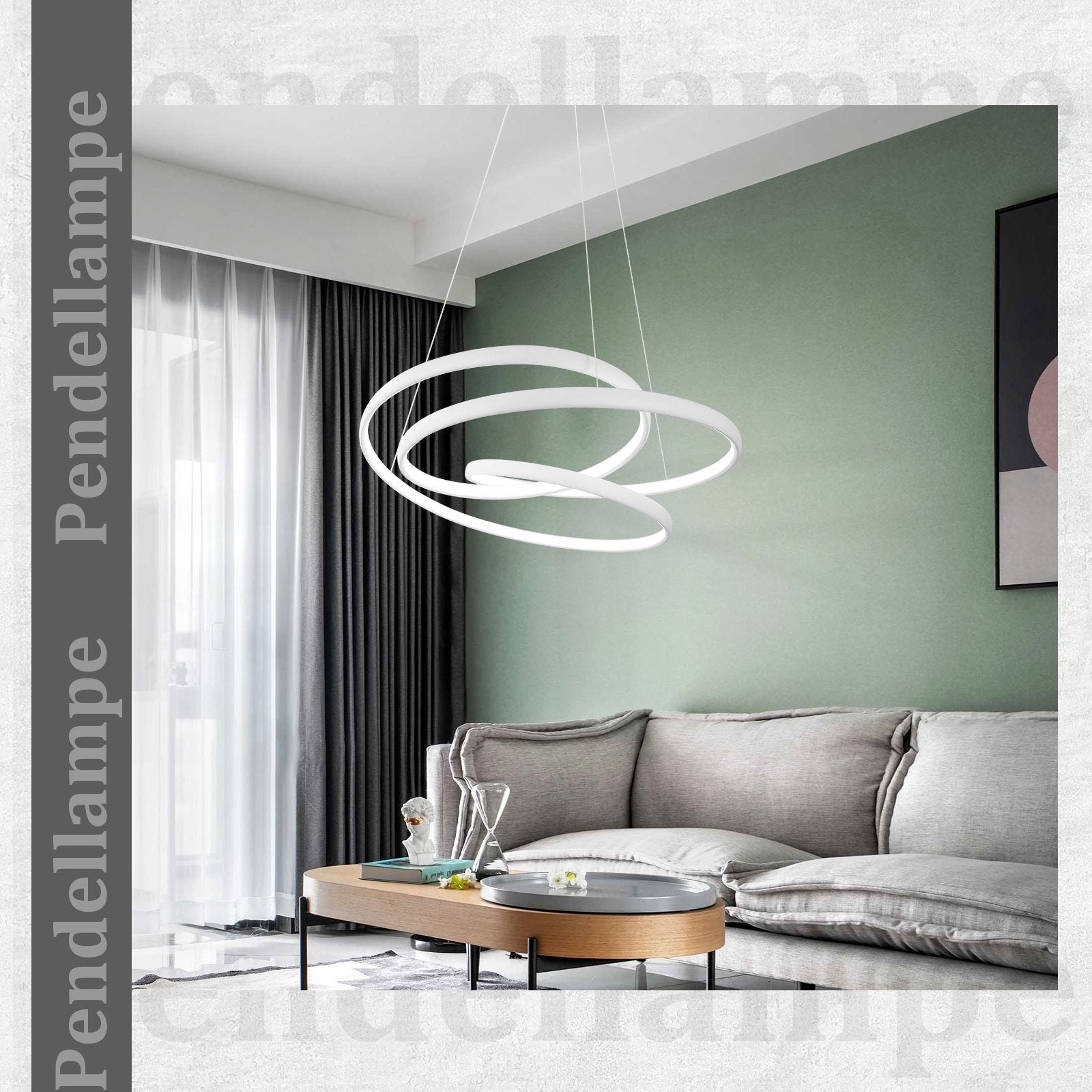 ZMH LED Pendant Light Dining Table - 150CM Pendant Light Dimmable 55W ...