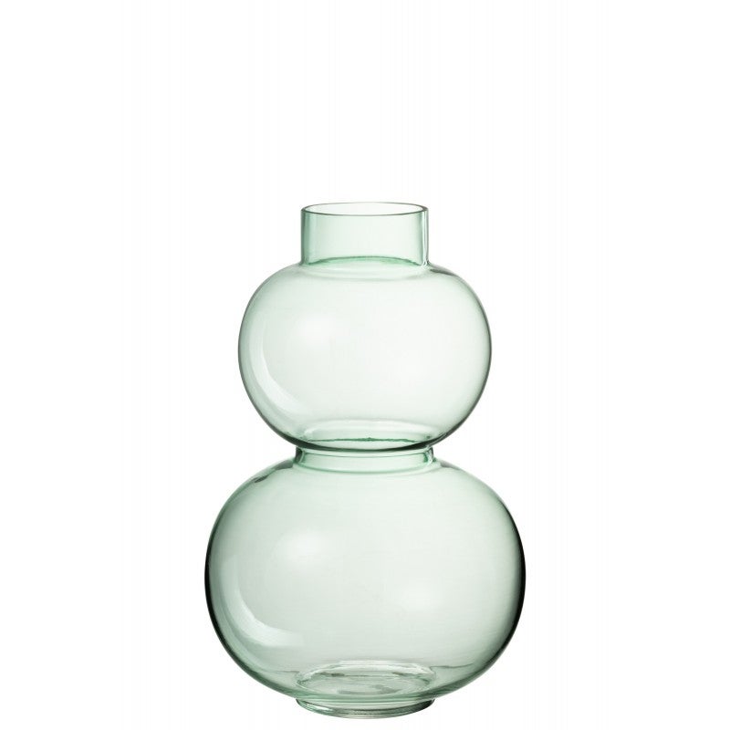 Vase 2 boules en verre vert 19x19x29 cm | Leroy Merlin
