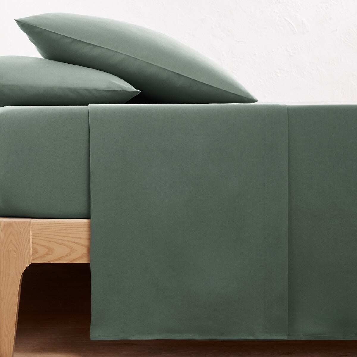 Drap plat uni en coton biologique, Scenario - Eucalyptus - 240 x 290 cm ...