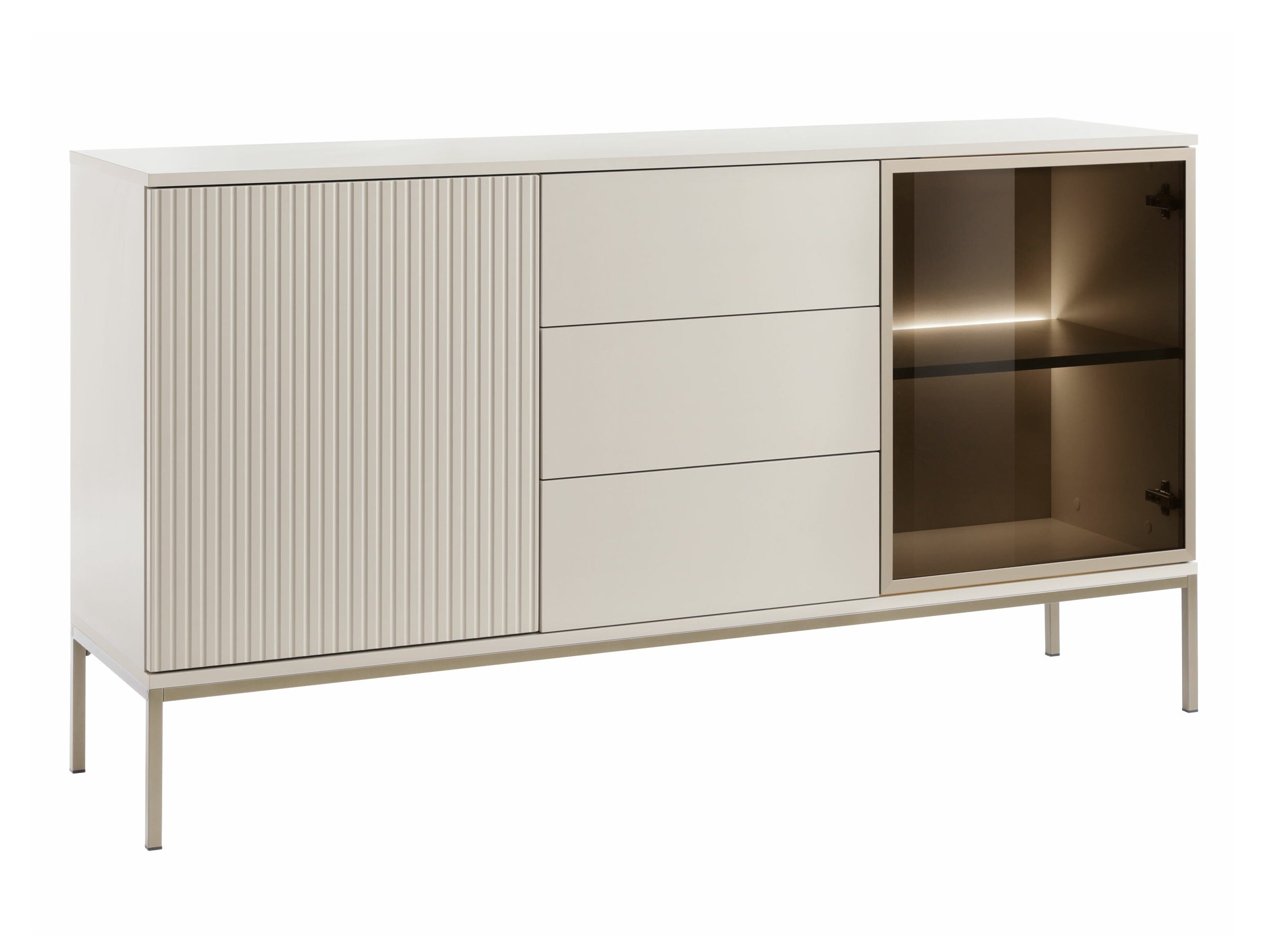 Commode Soferi 108, Cachemire, Tiroirs et portes, 83x154x39cm | Leroy ...