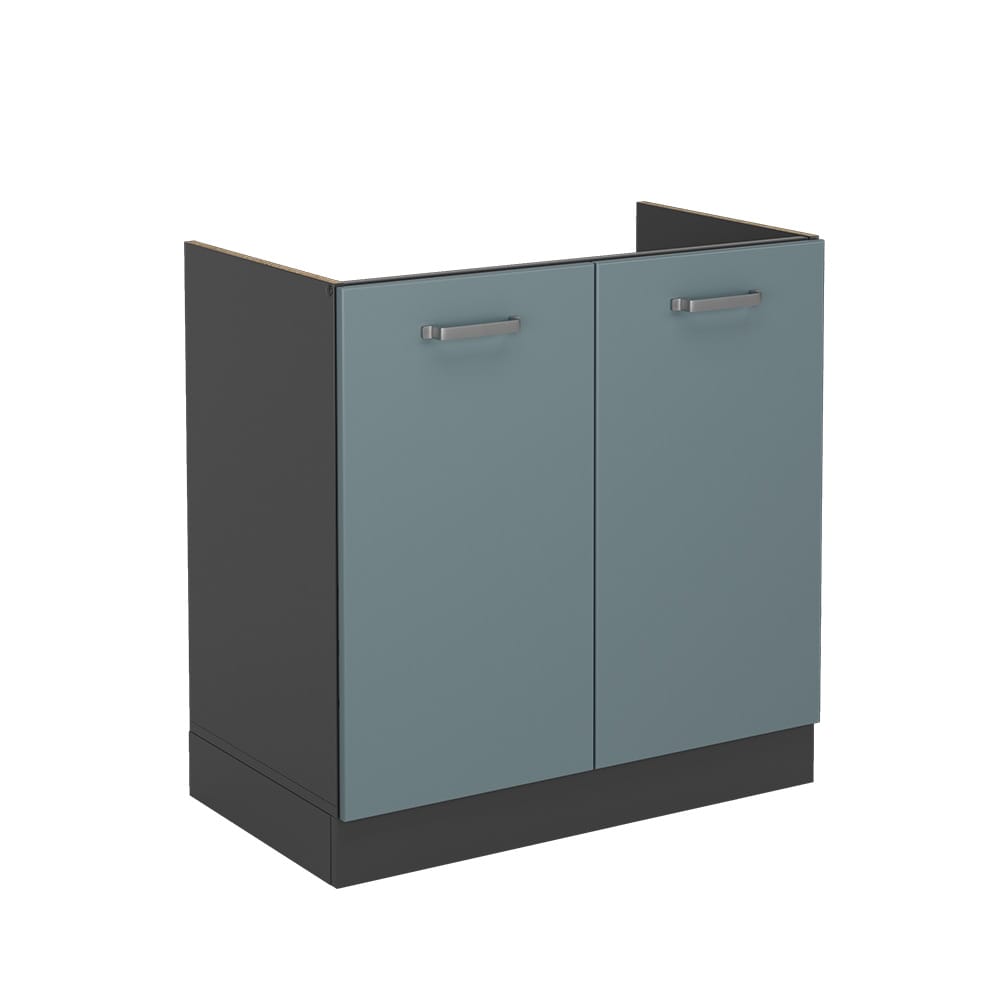 Vicco Meuble Bas Sous évier R Line Bleu Gris 80 Cm Pt Marbre Leroy