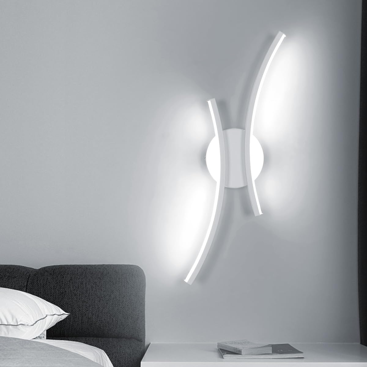 Aplique de pared LED de 20 W y 44 cm con diseño moderno de tubos ...