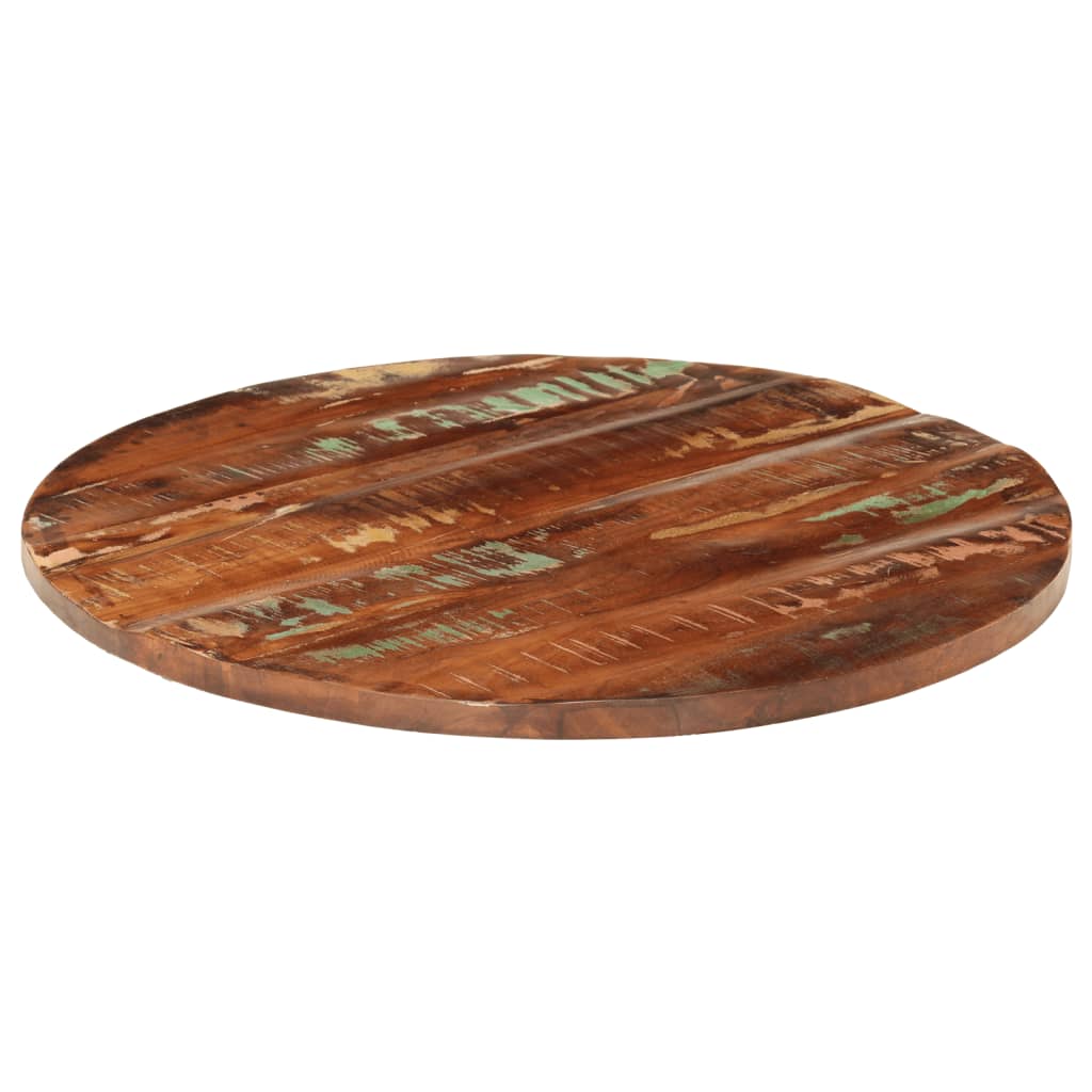 Plateau de table rond en bois massif recyclé ? 80x2,5 cm | Leroy Merlin