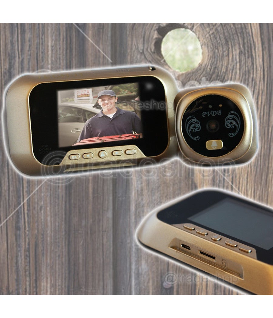 Trade Shop - Spioncino Elettronico Per Porta Con Display Lcd Tf Card ...