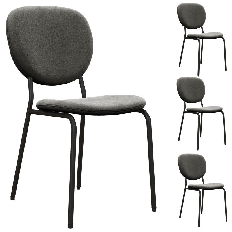 Set di 4 sedie in velluto grigio carbone | Leroy Merlin