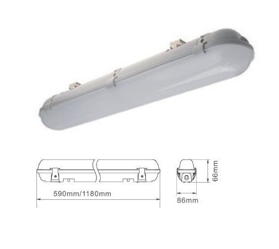 Light - Réglettes LED SMD 18W 0,60M 1500Lm 4000K IP65 - 601509 Fox ...