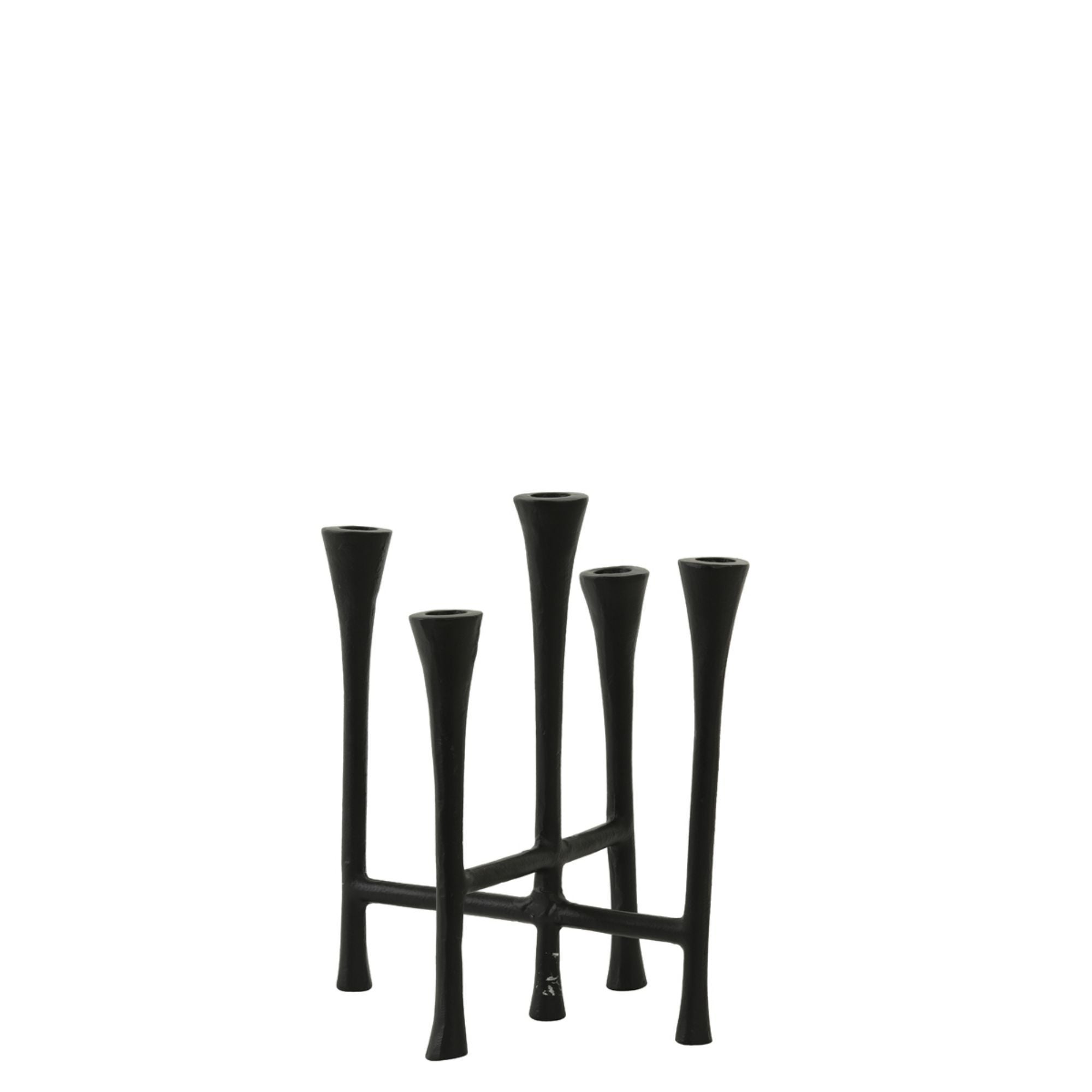 Light & Living Bougeoir Olivier - Noir - 25,5x21,5x28cm | Leroy Merlin