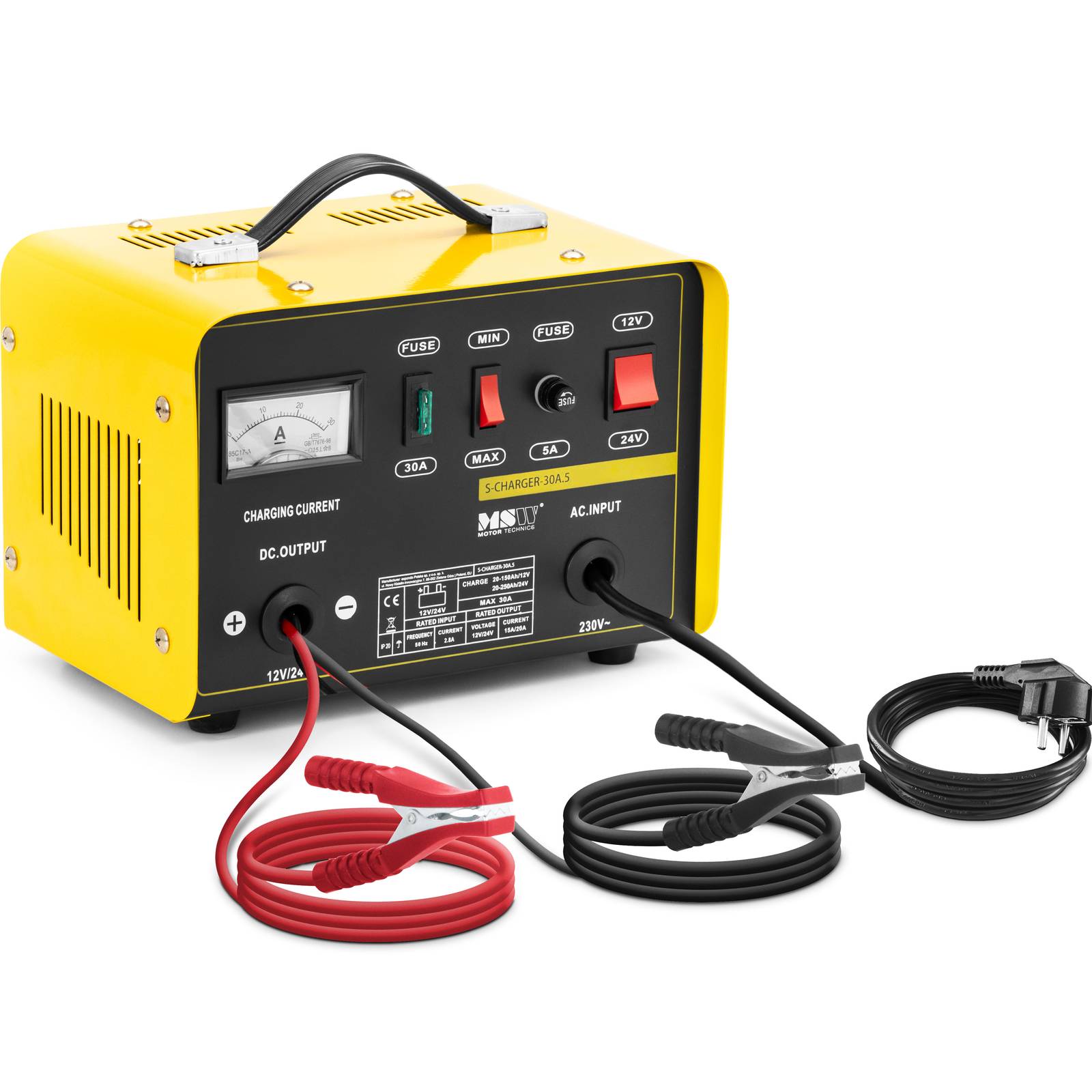 Caricabatterie per auto - 12 / 24 V - 27 A - Compatto carica batterie ...