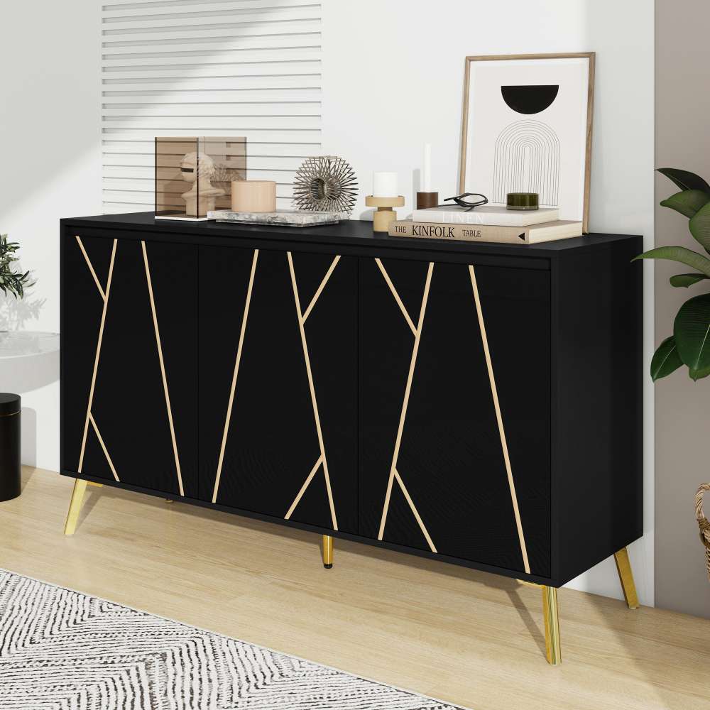 Buffet moderno 3 puertas, mueble sin manijas para comedor, salón ...