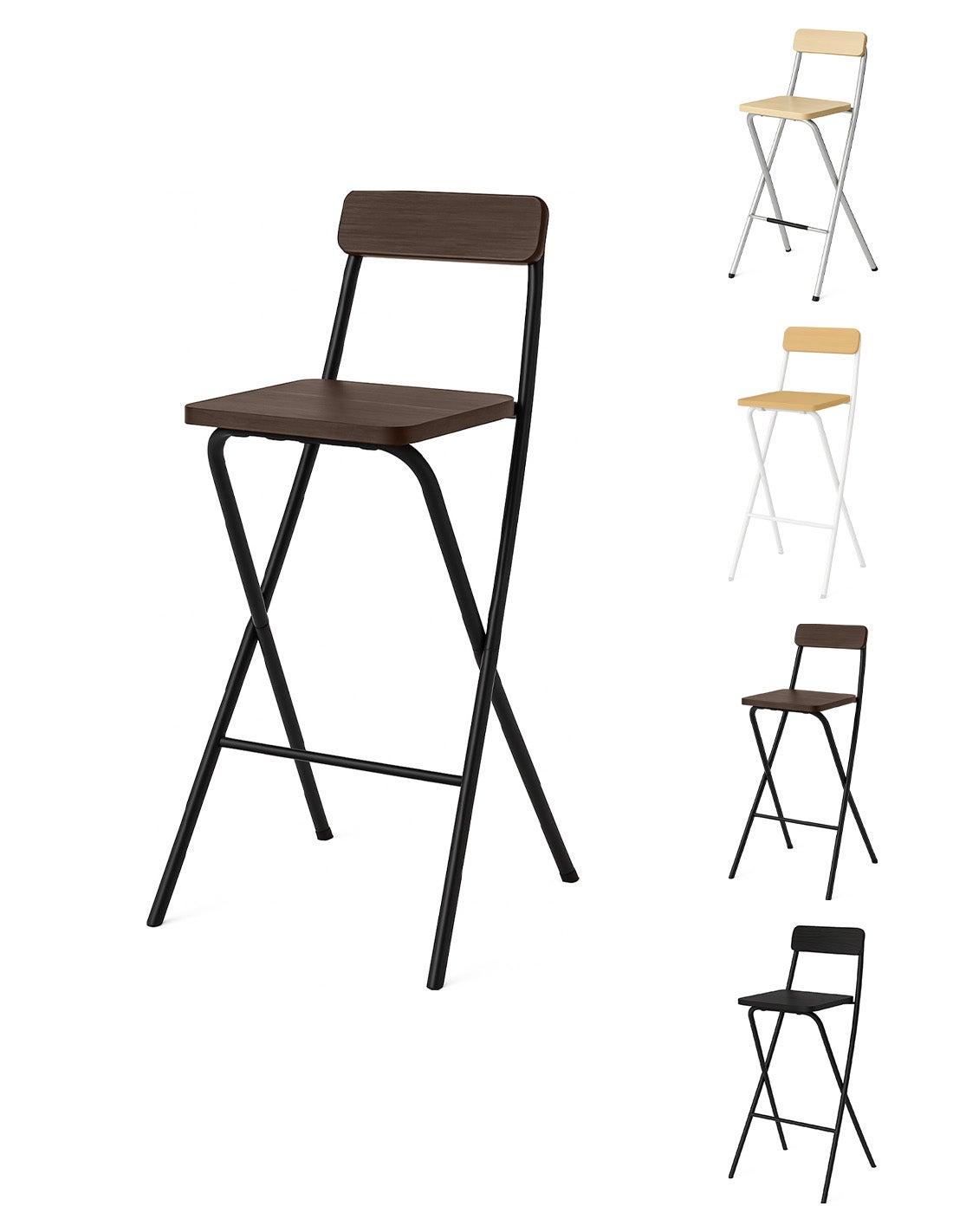 Taburete Plegable Alto de Metal Extra Grueso con Reposapies para ...