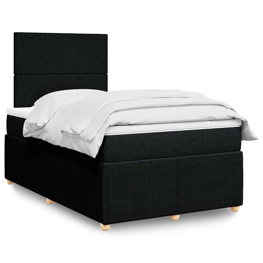 Cama box spring con colchón tela negro 120x200 cm | Leroy Merlin
