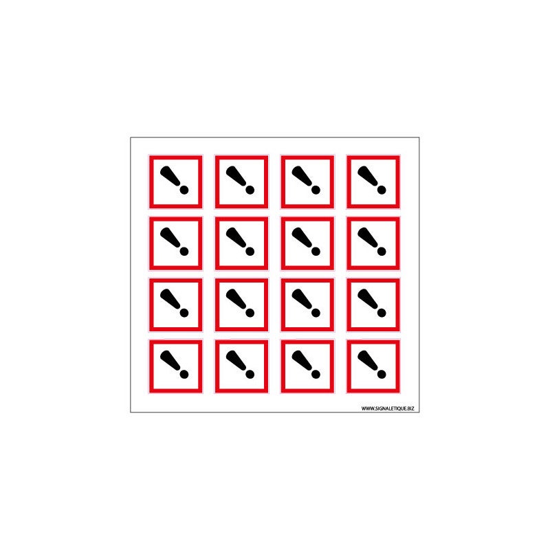 Planche de Pictogrammes RISQUES CUTANES & IRRITATION (SGH07_PL) 40 x 40 ...