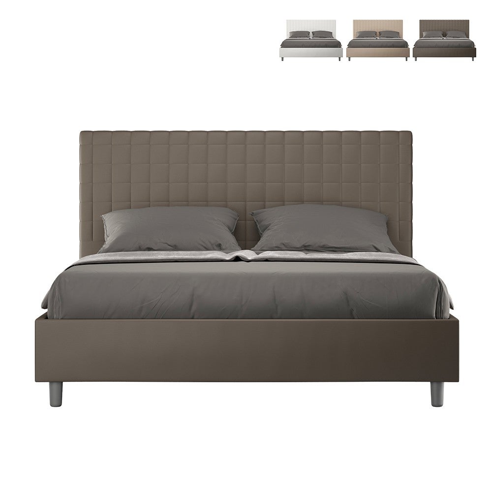 Lit double coffre 170x200 simili cuir moderne Sunny M3 - Marron ...