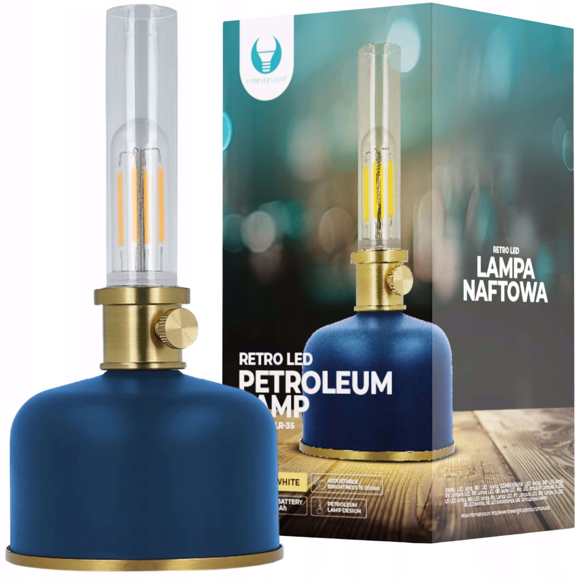 Forever Light Retro Petroleum LED Lamp blue FLR-35 | Leroy Merlin