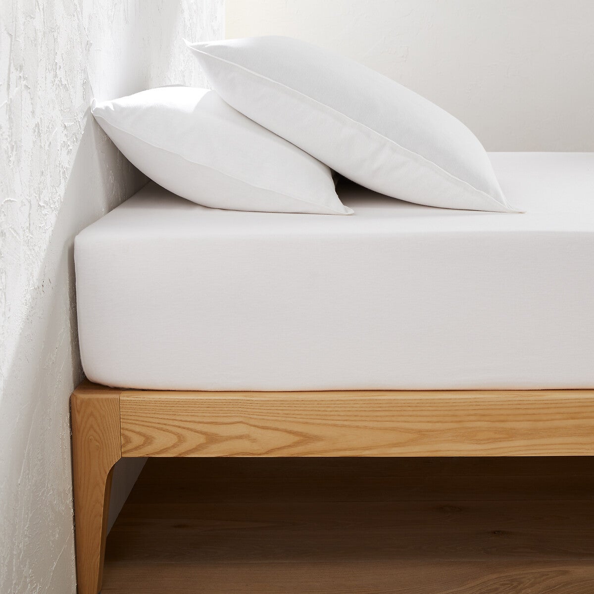 Drap-housse, flanelle coton bonnet 30 cm, Clara - Blanc - 180 x 200 cm ...