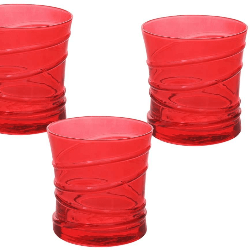 Juego de 3 vasos en cristal rojo 310 cc | Leroy Merlin
