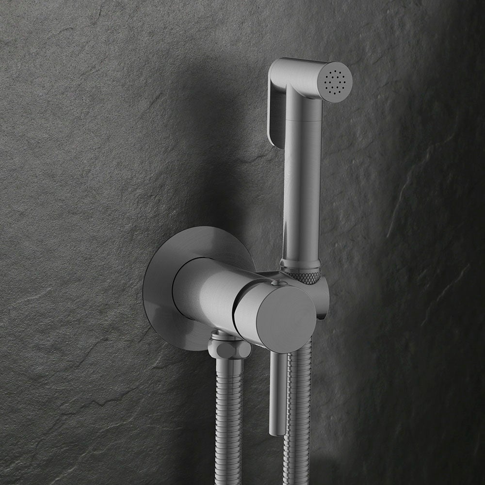 Kibath Robinet WC HYGIÈNE INTIME 2 eaux, NOIR MAT, en laiton | Leroy Merlin