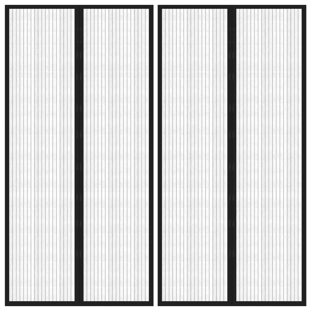 Tende Antimosche 2 pz per Porte con Magneti Nere 220x100 cm CFW65322 ...